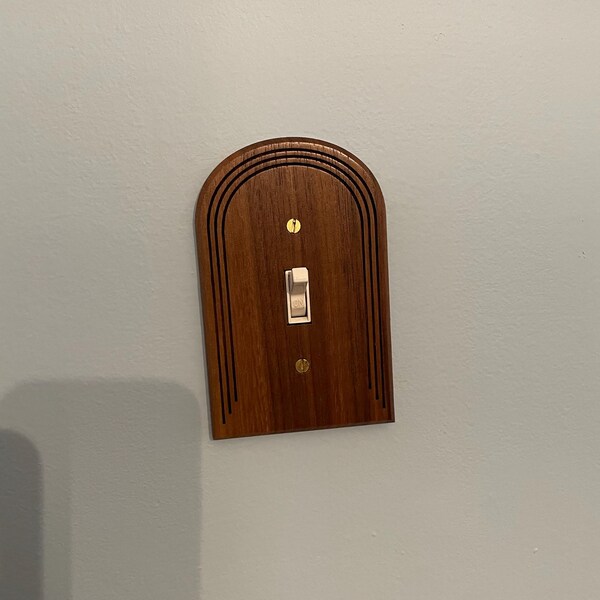 3 Pack Arch Wood Light Switch Plate Cover for Single Gang Outlet Switch ...