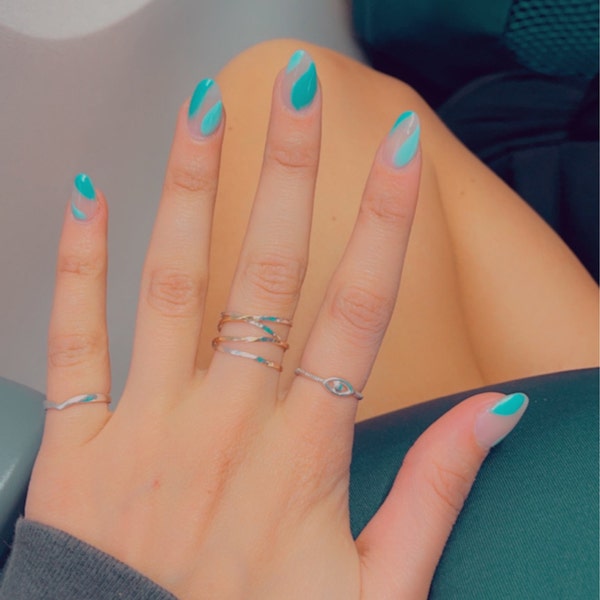 Mixed Metal Wrap Ring, Wraparound Ring, Gold or Sterling Silver Ring ...