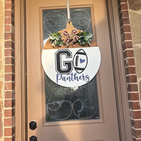 Football Door Hanger | Front Door Football Decor | Football Door Sign ...