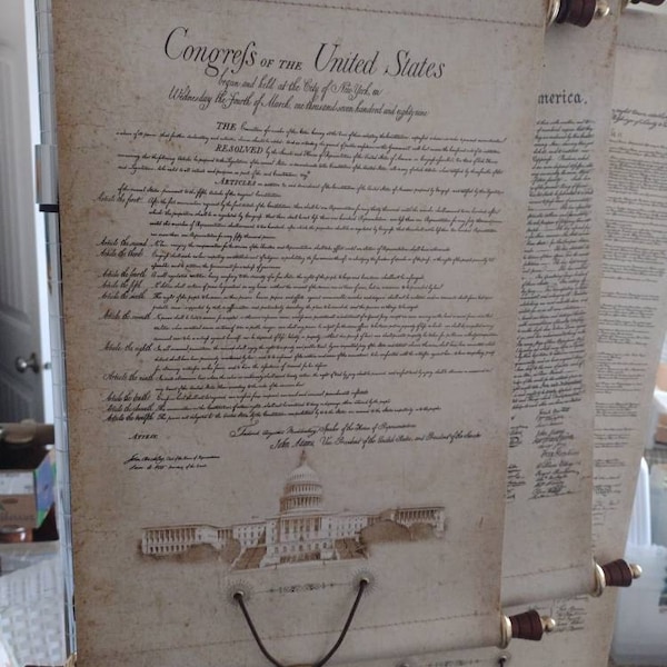 United States Constitution Wall Art - Constitutional Document Canvas ...