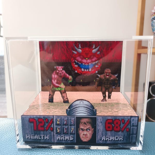 Street Fighter 3 Cube Diorama - 3D Videogame - Gift for Gamer - Shadow ...