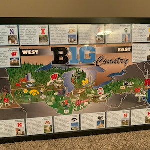 Big Ten Conference Traditional Map/poster (B1G Size = 24" X 36 ...
