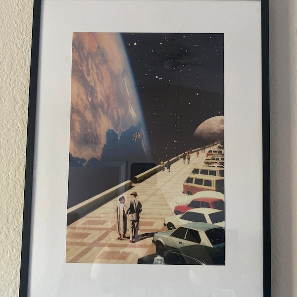 Space Promenade | Futuristic Space Wall Art, Vintage Sci-fi Art Print ...