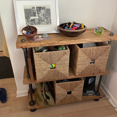 Steampunk Book Shelf, Industrial Bookcase, Wooden Book Case, Wooden ...