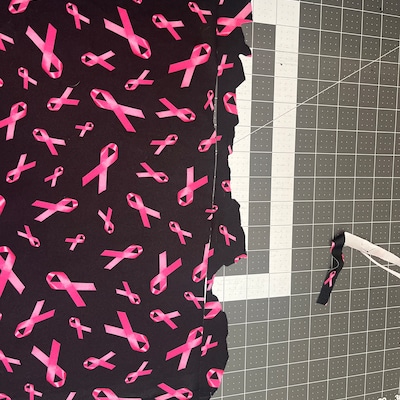 Pink Ribbon Breast Cancer Awareness Print Polyester/spandex Fabric By ...