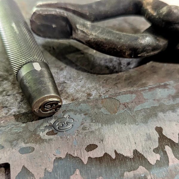 Custom Blacksmith Touchmark Stamp Custom Steel Hand Stamp Stainless Steel Stamp Blacksmith Stamp ...