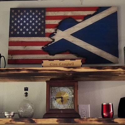 Scottish Flag Scotland Wood Flag - Etsy