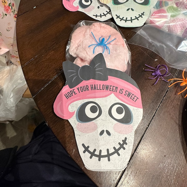 Skeleton Cotton Candy Halloween Treat Printable, Halloween Treat Bag ...
