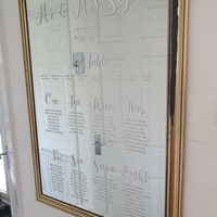 Mirror Wedding Table Plan With Modern Calligraphy Fonts • Seating Chart ...