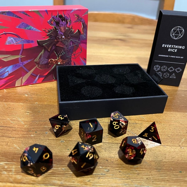 The Gods Are Athirst - Red and Black Handmade Resin Sharp Edge Dnd Dice ...