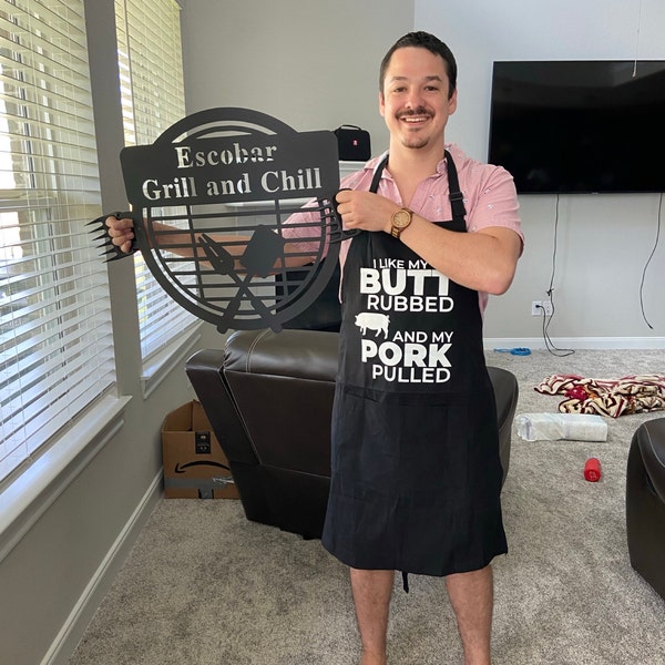 Grilling Gifts Signs Personalized Sign for Man Cave, Personalized BBQ ...