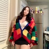 Harry Styles Inspired Cardigan Colour Block Patchwork - Etsy Canada
