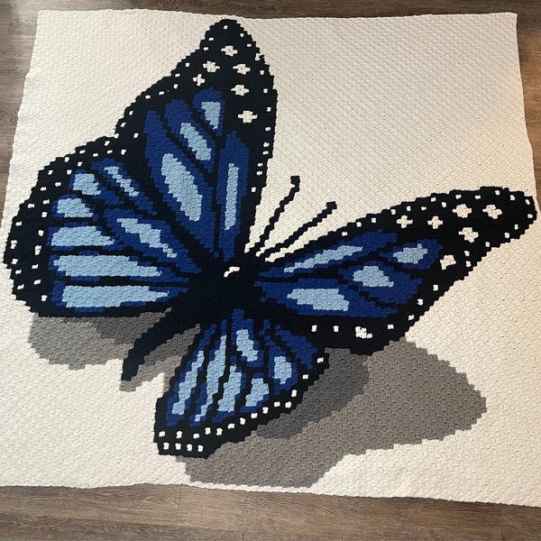 Crochet Butterfly - C2C Crochet Afghan - Crochet Animal Pattern With ...