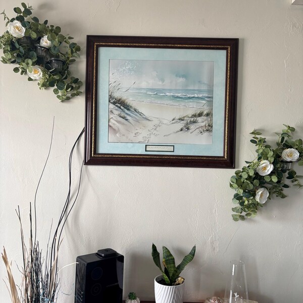 Coastal Beach House Watercolor, Ocean, Beach, Vacation Home, Seaside ...