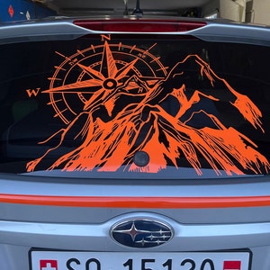 Bigfoot in the Mountains Vinyl Decal, Bigfoot and Mount, Camper Sticker ...