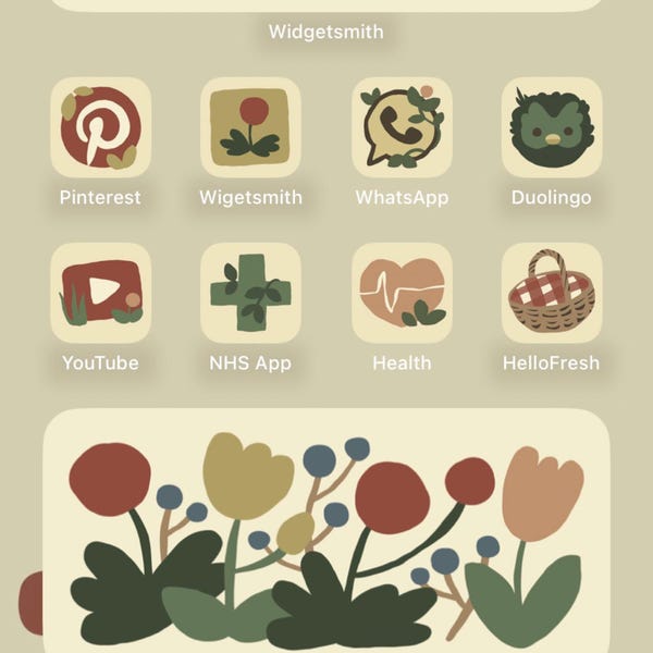 Vintage Cottagecore App Icons / Cozy Fall Forest Aesthetic | Hand Drawn ...