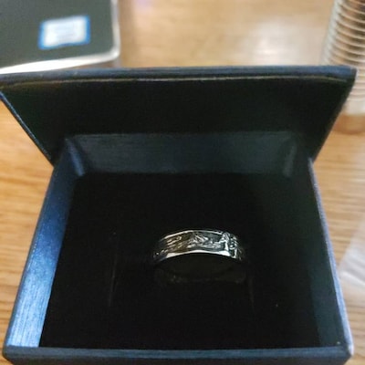 OCEAN WAVES Wedding Band With Oceans and Mountains. Made to Order in ...