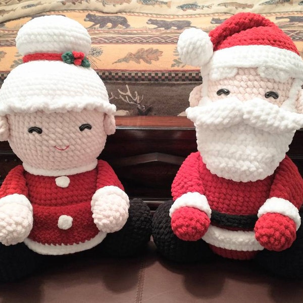 BUNDLE Santa & Mrs Claus Crochet Patterns - Cuddle Size - Santa Mr and ...