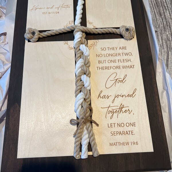 ENGRAVED, Matthew 19:6 Unity Ceremony Sign, Personalized Gift for ...