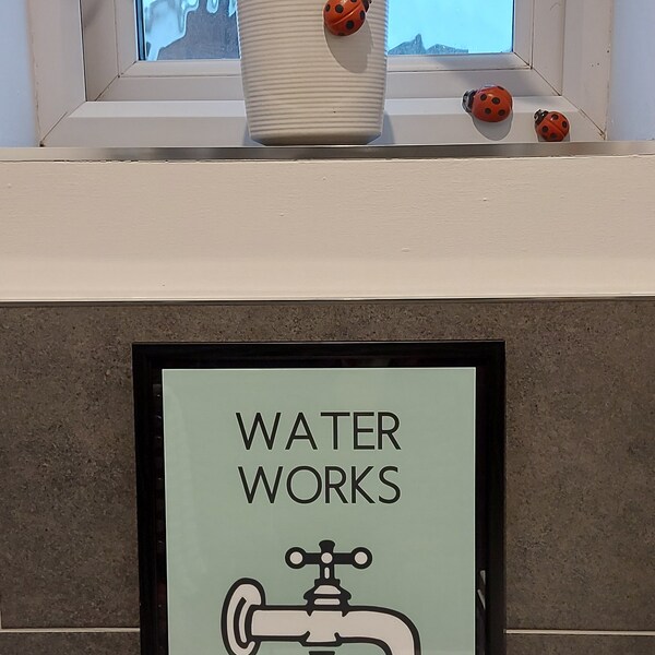 Water Works Monopoly Bathroom Print/poster - Etsy