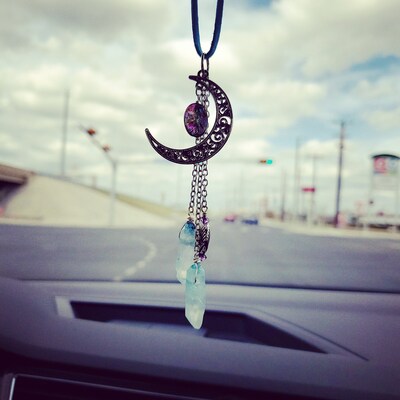 Mermaid Moon Rearview Mirror Accessory Car Jewelry Car Accessory ...
