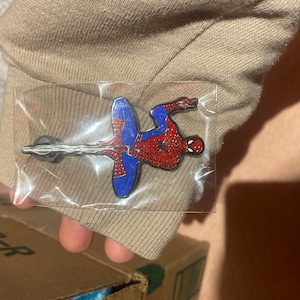 Spider-man Hanging Enamel Pin - Etsy