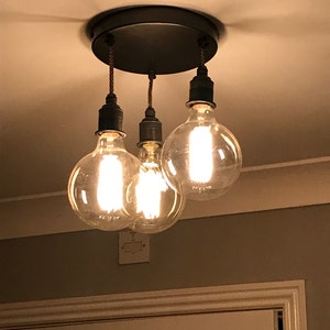 Pewter 3 Pendant Ceiling Light without Bulbs - Etsy UK