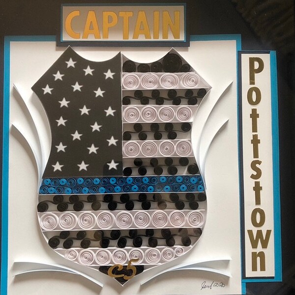 Police Badge Wall Art| Quilled Police Officer Flag| Shadow Box Framed ...