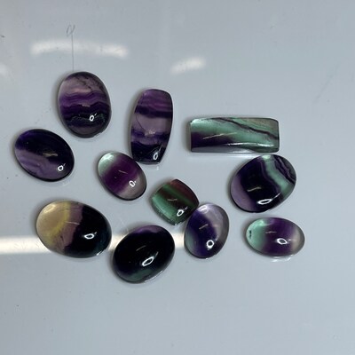 Natural Fluorite, Cabochon Lot, Gemstone Lot, Multi Color Fluorite ...