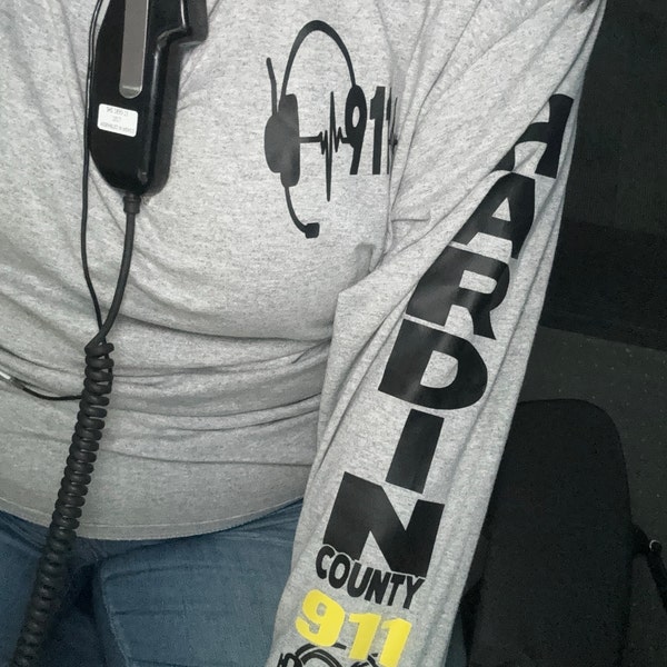 Dispatcher Long Sleeve T-shirt (headset/flag Back) Dispatcher Gift,l ...