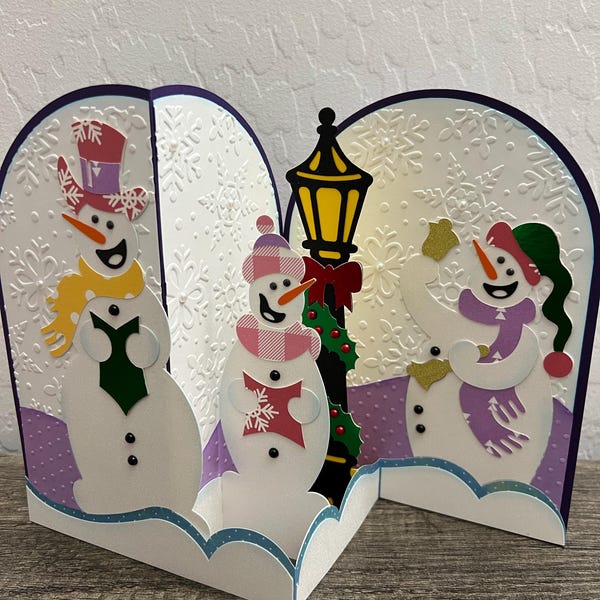 Caroling Snowmen Christmas Card - Etsy