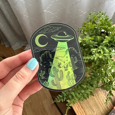 UFO Holographic Sticker - Etsy