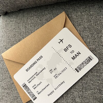 Personalised Custom Gift Airline Ticket , Boarding Pass, Gift Card ...