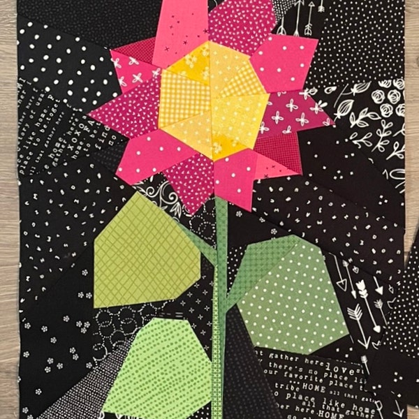 Sunflower Paper Pieced Quilt Block Pattern - 2 Sizes! - Etsy