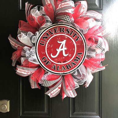 Alabama Wreath, University of Alabama Wreath, Crimson Tide Wreath, Roll ...