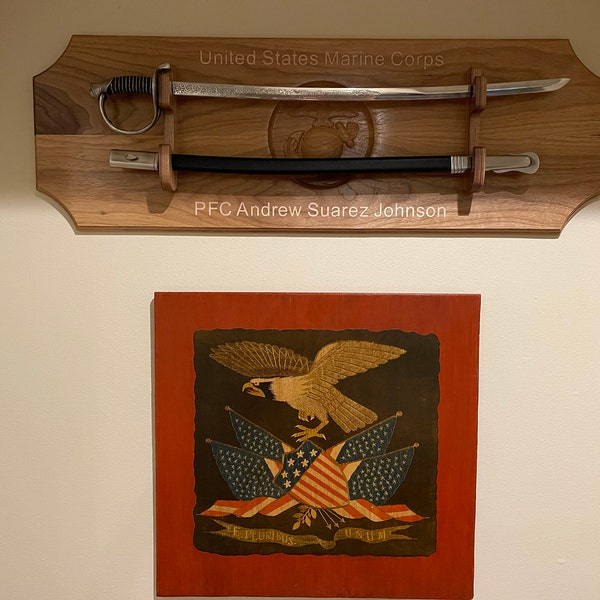 Marine Corps NCO Sword Display, U.S. Army Saber Display, Military Sword ...