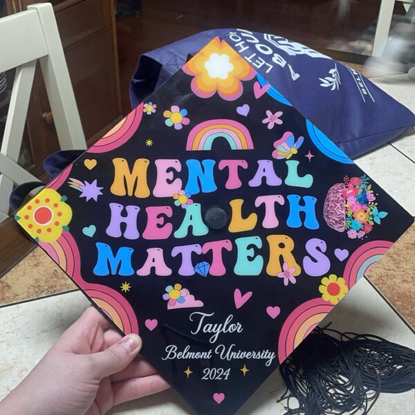 Personalized Psychologist Graduation Cap Topper, Mental Health Matters ...