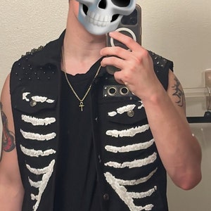 Womens Black Emo/punk Rock/gothic Kitty Bling Denim Jacket - Etsy