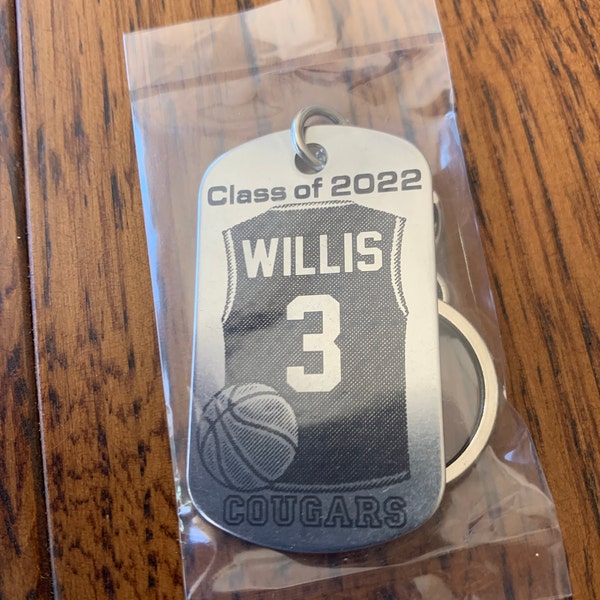 BASKETBALL Player Graduation Keychain or Bag Tag, Personalized FREE ...