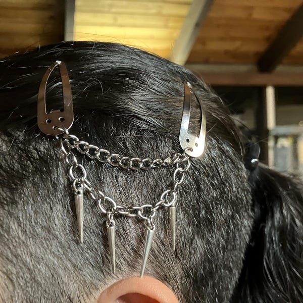 Spiked Layered Chain Hair Clips, 90s Y2K Alternative Punk Goth Grunge ...