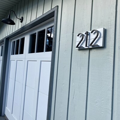 Farmhouse Shiplap House Numbers Address Sign Black House - Etsy