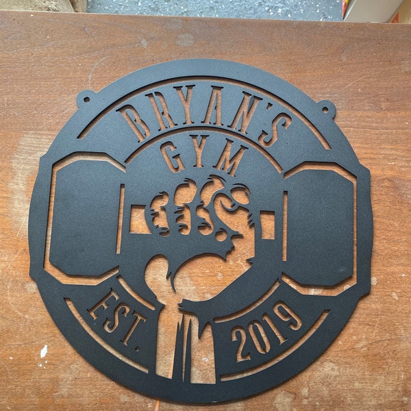 Custom Metal Gym Sign, Personalized Workout Room Wall Art - Etsy