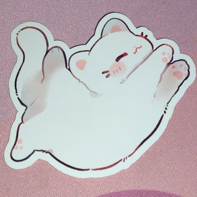 Stretchy Kitty Vinyl Sticker/ Laptop Stickers/ Cute Stickers - Etsy