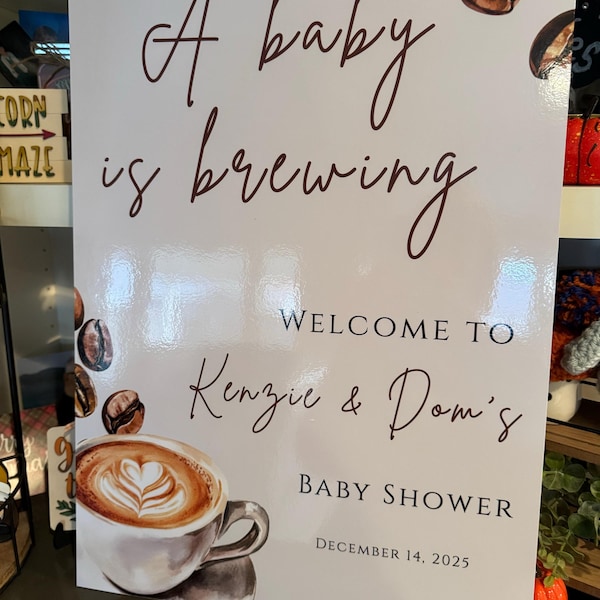 A Baby is Brewing Welcome Sign Template,baby Shower Welcome Sign,coffee ...
