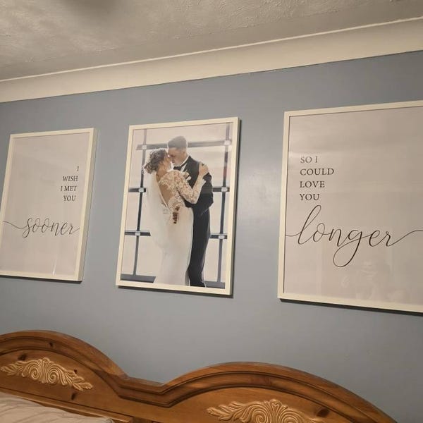 Couple Name Initials Print, Master Bedroom Above Bed Art Couple Bedroom ...