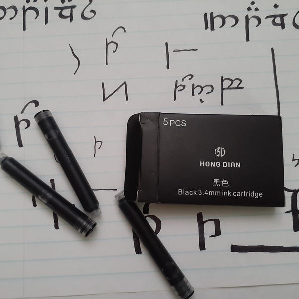 Hongdian Fountain Pen Ink Cartridges Black/ Blue /colorful, Set of 30 ...