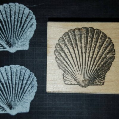 Scallop Shell Stamp Seashell Stamp Handmade by - Etsy