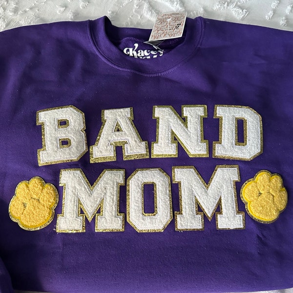 Custom Chenille Patch Sweatshirts | Glitter & Chenille Varsity Letter ...