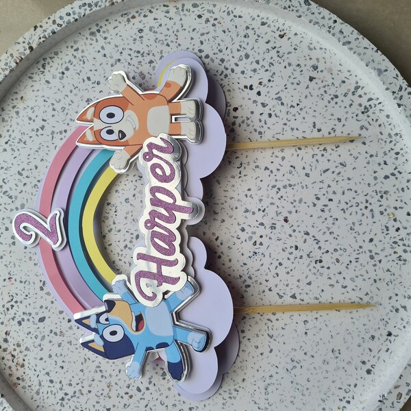 Rainbow Birthday Cake Topper Svg | Rainbow Layered Cake Topper Svg ...