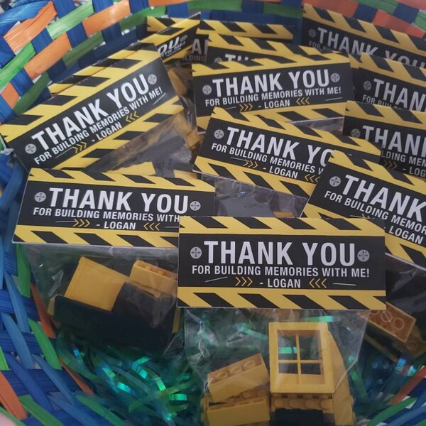 Construction Party Favor Bags & Toppers, DIY Construction Party Favors ...